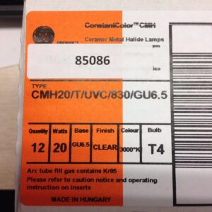 (12 Per Box) GE CMH 20 Watt UVC Constant Color CMH20T/U830GU6.5 Code # 85086