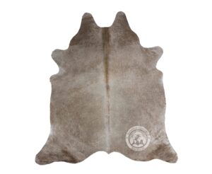 sunshine cowhides 100% genuine taupe cowhide rug - modern style animal skin rug & floor carpet for living room, bedroom, kitchen & more - large (6x6-7ft)