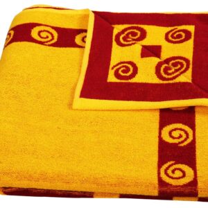 Arus Jacquard Woven Turkish Terry Cotton Beach Towel, Sun, Gold, 36x64