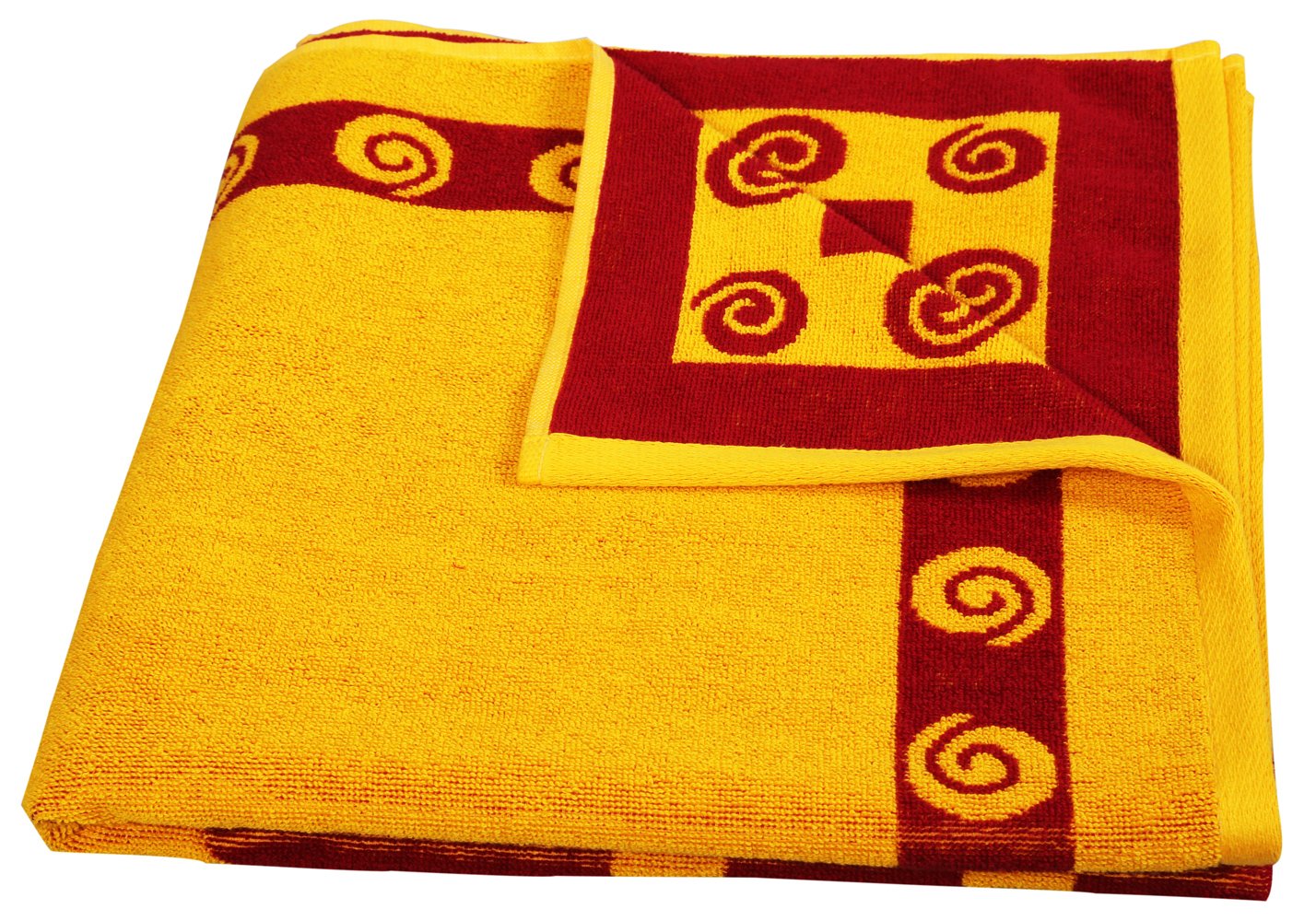 Arus Jacquard Woven Turkish Terry Cotton Beach Towel, Sun, Gold, 36x64