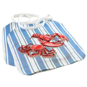 norpro seafood bib, one-size (set of 2), blue/white/red