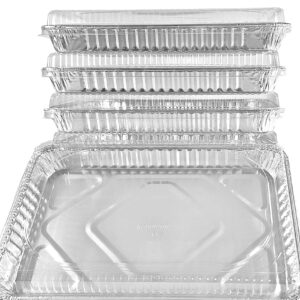 Handi-Foil 1/4-Size (Quarter) Sheet Cake Aluminum Foil Pan w/Clear Dome Lid (Pack of 25 Sets)