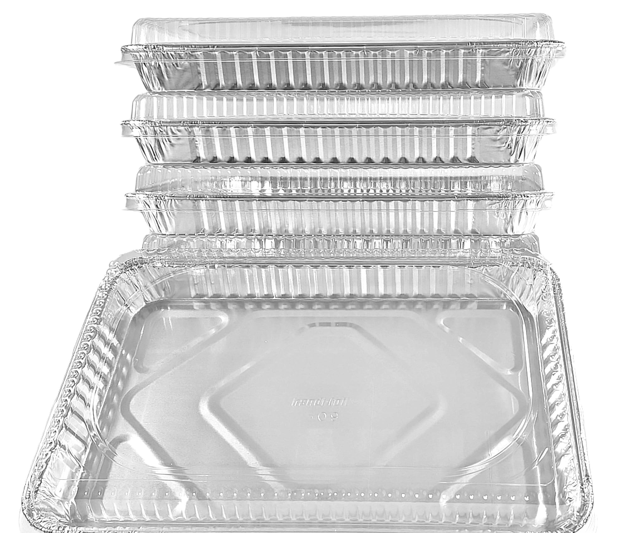 Handi-Foil 1/4-Size (Quarter) Sheet Cake Aluminum Foil Pan w/Clear Dome Lid (Pack of 25 Sets)