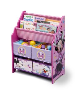 disney minnie mouse book and toy organizer, multicolor