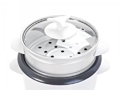 NARITA NRC-150 3-Cup Non-Stick Rice Cooker with Steamer, White