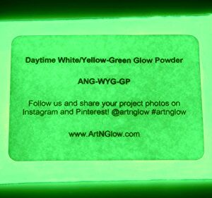 Glow in The Dark Pigment Powder - Neutral and Fluorescent Color for Art Painting, Fine Art, Nail Art Paint, and DIY Crafts - Long Lasting, 10+ Color Options - Neutral Green - (12 Grams)