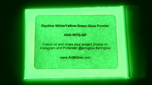 Glow in The Dark Pigment Powder - Neutral and Fluorescent Color for Art Painting, Fine Art, Nail Art Paint, and DIY Crafts - Long Lasting, 10+ Color Options - Neutral Green - (12 Grams)