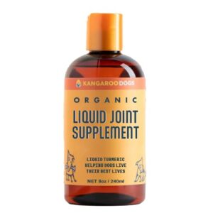 kangaroo dogs organic turmeric curcumin dog joint supplement - liquid for faster and better absorption natural dog joint supplement liquid (8 oz)