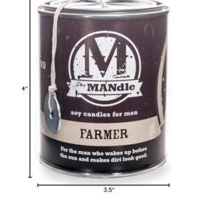 Eco Candle Co. The Mandle Soy Candle for Men - Scents of Fresh Dirt - Farmer, 15 oz. Paint Can - 100% Soy Wax, No Lead, Hand Poured, Phthalate Free, Made from Midwest Grown Soybeans