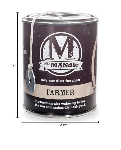 Eco Candle Co. The Mandle Soy Candle for Men - Scents of Fresh Dirt - Farmer, 15 oz. Paint Can - 100% Soy Wax, No Lead, Hand Poured, Phthalate Free, Made from Midwest Grown Soybeans