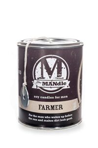 eco candle co. the mandle soy candle for men - scents of fresh dirt - farmer, 15 oz. paint can - 100% soy wax, no lead, hand poured, phthalate free, made from midwest grown soybeans