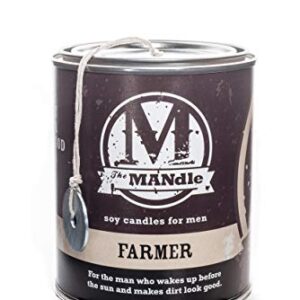 Eco Candle Co. The Mandle Soy Candle for Men - Scents of Fresh Dirt - Farmer, 15 oz. Paint Can - 100% Soy Wax, No Lead, Hand Poured, Phthalate Free, Made from Midwest Grown Soybeans