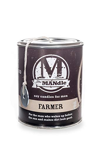 Eco Candle Co. The Mandle Soy Candle for Men - Scents of Fresh Dirt - Farmer, 15 oz. Paint Can - 100% Soy Wax, No Lead, Hand Poured, Phthalate Free, Made from Midwest Grown Soybeans