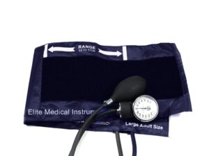 emi aneroid sphygmomanometer manual blood pressure navy large adult cuff (large adult - navy)