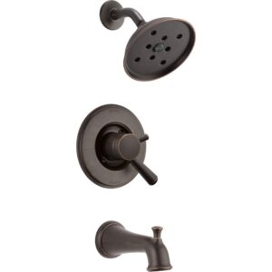 delta faucet t17493-rb linden monitor 17 series h2okinetic tub and shower trim, venetian bronze,