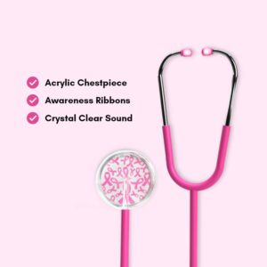 Breast Cancer Awareness Ribbons Hot Pink Gemscope Stethoscope