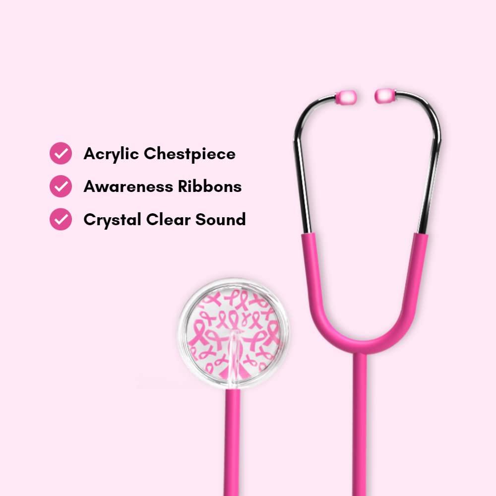 Breast Cancer Awareness Ribbons Hot Pink Gemscope Stethoscope