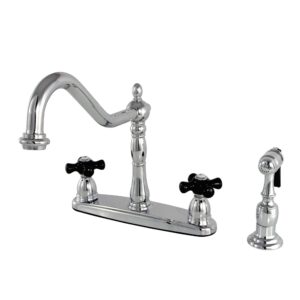 kingston brass kb1751pkxbs duchess centerset kitchen faucet, 8-5/8", polished chrome