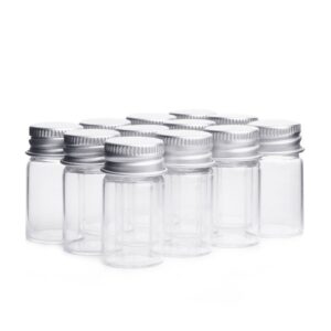 10pcs/7ml empty sample glass bottles jars vials case container with screw caps,transparent