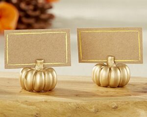 24 gold pumpkin place card holder