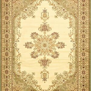 Unique Loom Versailles Collection Traditional Classic Border with Medallion Motif, Area Rug (10' 0 x 13' 0 Rectangular, Green/ Ivory)