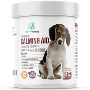 pet care sciences approx 100 x calming chews for dogs or to calm puppy - natural dog anxiety relief - anti car motion sickness for dog calming treats - made in the usa