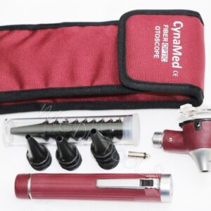 New Premium LED Bright Light Diagnostic Otoscope Pocket Size (Burgundy) + 1 Free Extra Replacement Bulb