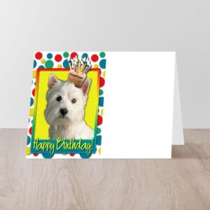 CafePress Birthday Cupcake Westie Folded Greeting Card Matte