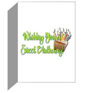 CafePress Birthday Cupcake Westie Folded Greeting Card Matte