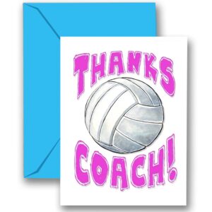 play strong 3-pack thanks volleyball coach you're awesome (pink, 5x7) greeting thank you cards set amazing for volleyball players, teams, coaches, family and fans - your coaches will love 'em!