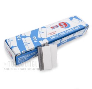 single edge industrial razor blades 100 pack with mini scraper