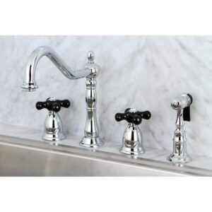 Kingston Brass KS1791PKXBS Duchess Widespread Kitchen Faucet, 8-1/2", Polished Chrome