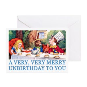 cafepress a very merry unbirthday folded greeting cards (10-pack) glossy