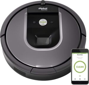 irobot roomba 960 robot vacuum- wi-fi connected mapping, compatible with alexa, ideal for pet hair, carpets, hard floors,black (+2 aeroforce high-efficiency filters)