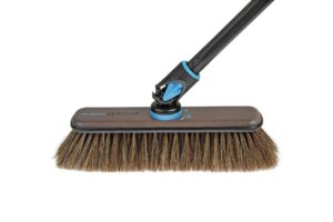 swiss ux move broom smokey full horse hair with 5 piece aluminum handle, by nessentials