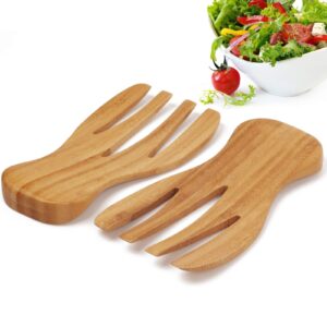 salad hands tosser salad servers tongs bamboo kitchen helper pack of 2