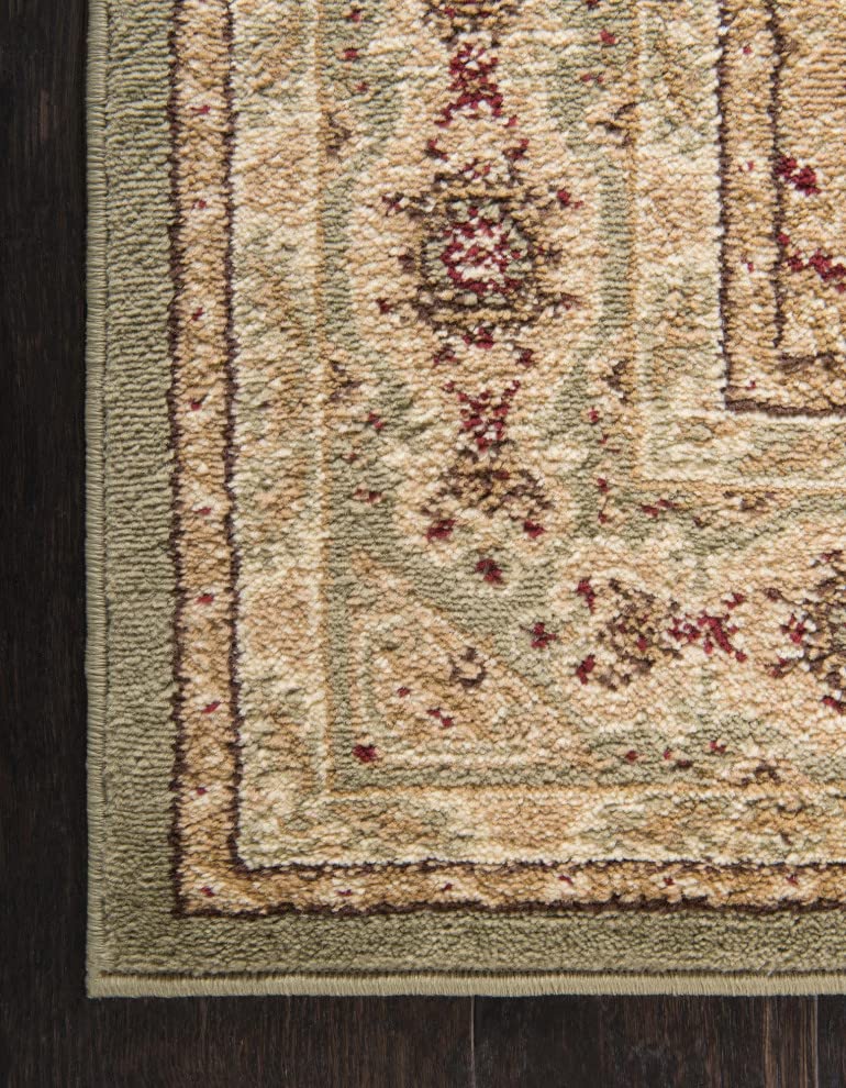 Unique Loom Versailles Collection Traditional Classic Border with Medallion Motif, Area Rug (10' 0 x 13' 0 Rectangular, Green/ Ivory)