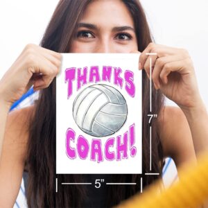 Play Strong 3-Pack Thanks Volleyball Coach You're Awesome (Pink, 5x7) Greeting Thank You Cards Set Amazing for Volleyball Players, Teams, Coaches, Family and Fans - Your Coaches Will Love 'Em!