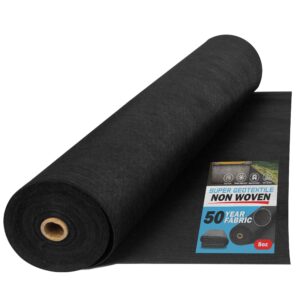 super geotextile 4, 6, 8 oz non woven fabric for landscaping, french drains, underlayment, erosion control, construction projects - 8 oz (3x300)