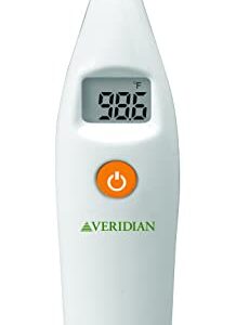 Veridian Healthcare Temple Thermometer | Infrared Measurements | Fast 6-Second Readout | Fever Alert | Backlit Display | Programmable Timer | 1-Year Warranty