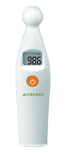 Veridian Healthcare Temple Thermometer | Infrared Measurements | Fast 6-Second Readout | Fever Alert | Backlit Display | Programmable Timer | 1-Year Warranty