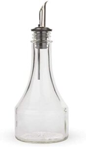 kegworks glass syrup bottle with stainless steel pourer,transparent - 8 oz