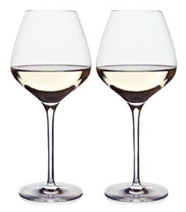 the one wine glass - perfectly designed shaped wine glasses for all white wines by master sommelier andrea robinson, premium set of 2 crystal (without lead) glasses, break resistant white wine glasses