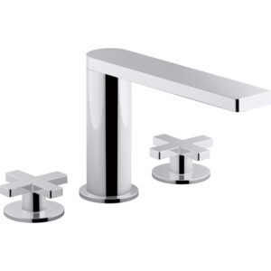 kohler k-73081-3-cp composed deck-mount bath faucet with cross handles, polished chrome