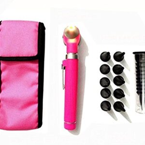 Otoscope - Compact Pocket Size Fiber ENT Optic Otoscope Pink Color by ZZZRT traders