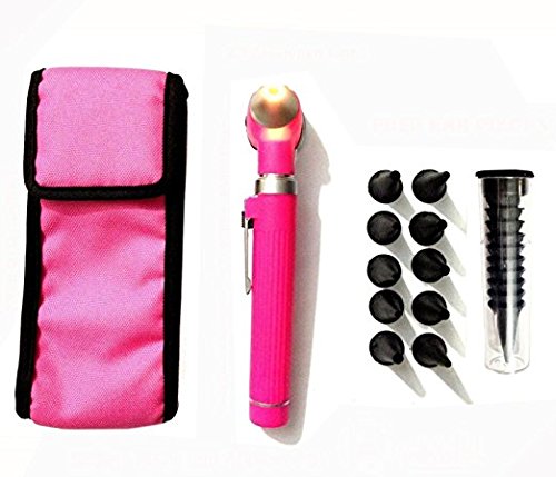 Otoscope - Compact Pocket Size Fiber ENT Optic Otoscope Pink Color by ZZZRT traders