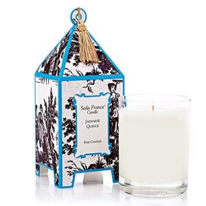 seda france classic toile pagoda box candle, japanese quince, 10.2 ounce