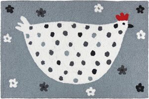 jellybean cool grey chick kitchen décor indoor/outdoor washable 21" x 33" accent rug