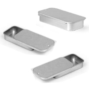 baoblaze metal slide top tin containers (small) for crafts geocache storage survival kit by grand parfums (pack of 3)