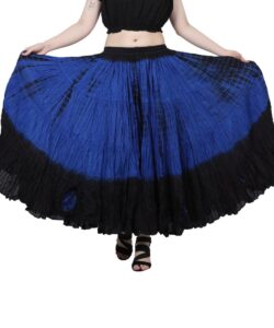 wevez women's american 25 yard cotton skirt (blue tie dye)